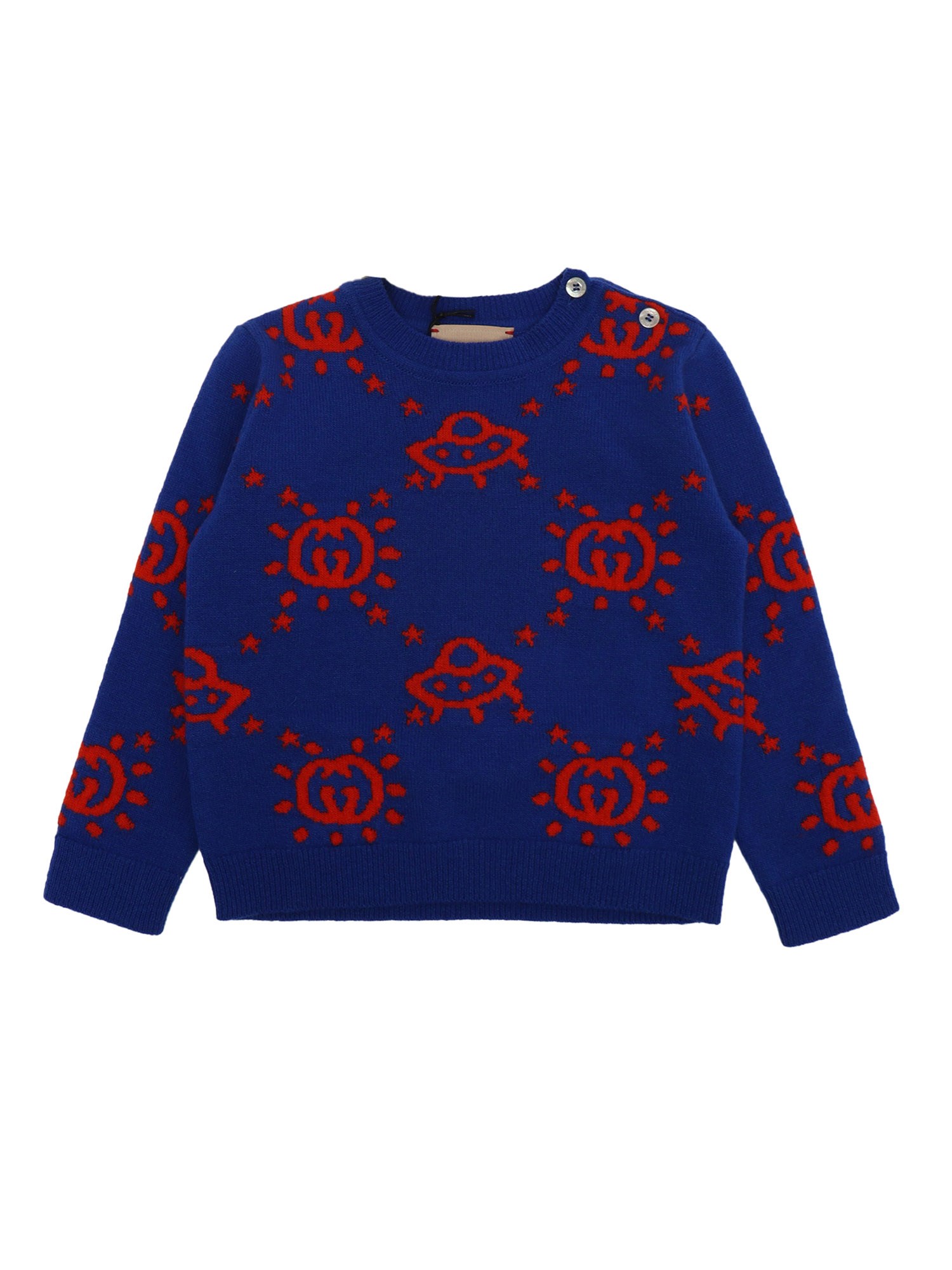 Gucci All-over Gg Sweater In Blue | ModeSens